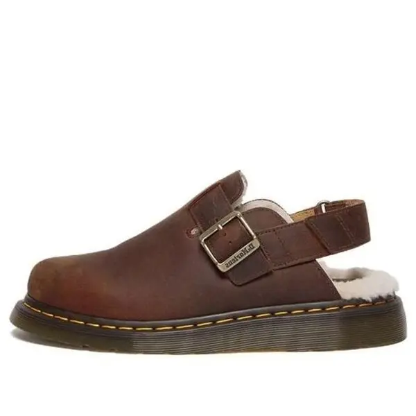 Dr. Martens Faux Fur Lined Slingback Mules - Warm Tan