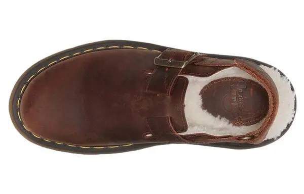 Dr. Martens Faux Fur Lined Slingback Mules - Warm Tan