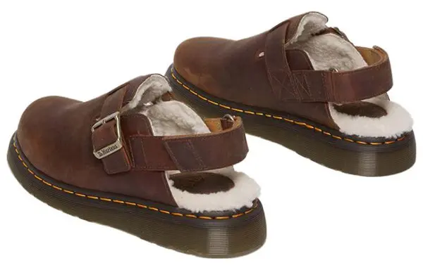 Dr. Martens Faux Fur Lined Slingback Mules - Warm Tan