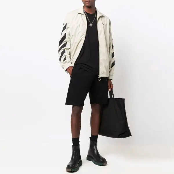 Off-White Fw21 Logo Pattern Sports Shorts - Black