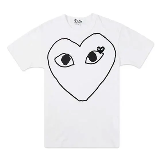 Play Comme Des Garcon Outline Heart T-shirt - Optic White