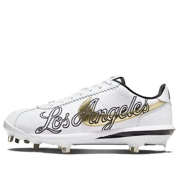 Nike Lunar Cortez Baseball Cleats White & Gold - White/gold