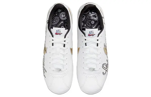 Nike Lunar Cortez Baseball Cleats White & Gold