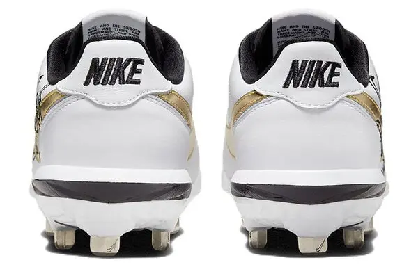 Nike Lunar Cortez Baseball Cleats White & Gold