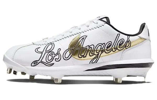 Nike Lunar Cortez Baseball Cleats White & Gold - White/gold