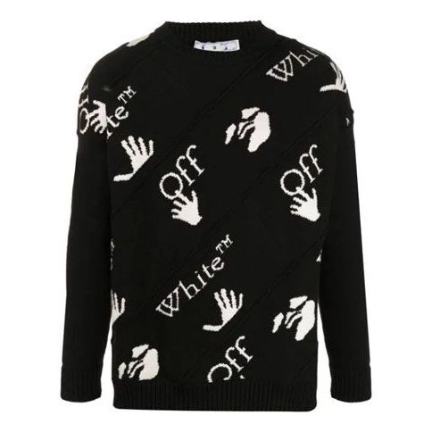 Off-White Logo Knit Pullover - Black