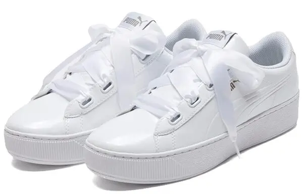 PUMA Vikky Platform Ribbon Low Top Sneakers - White