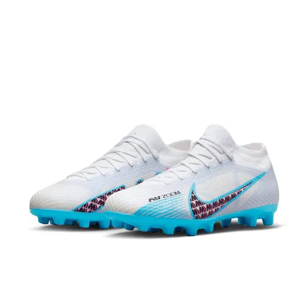 Nike Mercurial Vapor 15 Pro Hg Hard Ground Football Cleats - White/blue