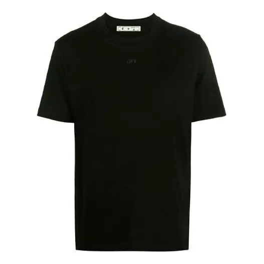 Off-White Fw21 Arrow Pattern Solid Color Round Neck Short Sleeve Ordinary Version - Black