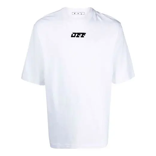 Off-White Fw21 Logo Round Neck Short Sleeve Loose Fit White T-shirt - Default Color