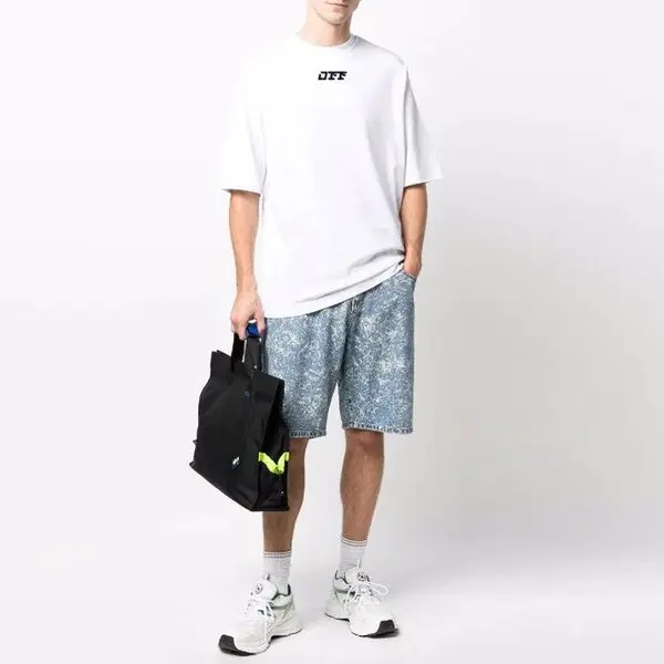 Off-White Fw21 Logo Round Neck Short Sleeve Loose Fit White T-shirt - Default Color