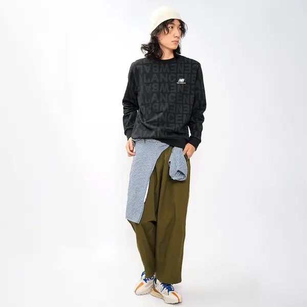 NEW BALANCE All-over Logo Crewneck Pullover