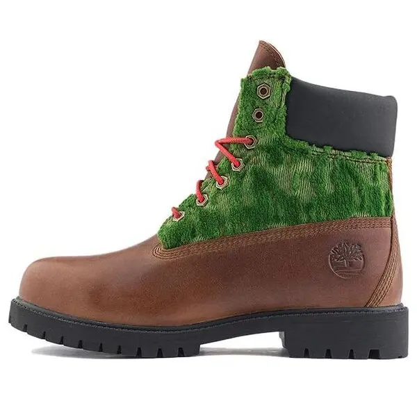 Timberland Heritage Black Pioneers 6 Inch Waterproof Lace-up Boots - Brown/green/red