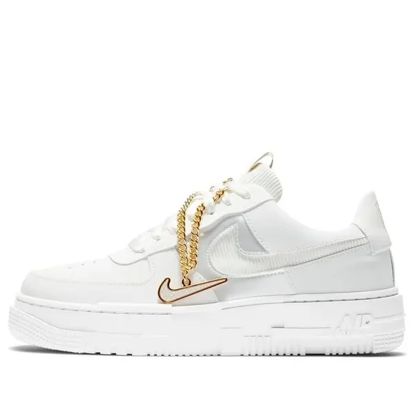 Nike Force 1 Pixel "white Gold Chain" Sneakers - Grey/white
