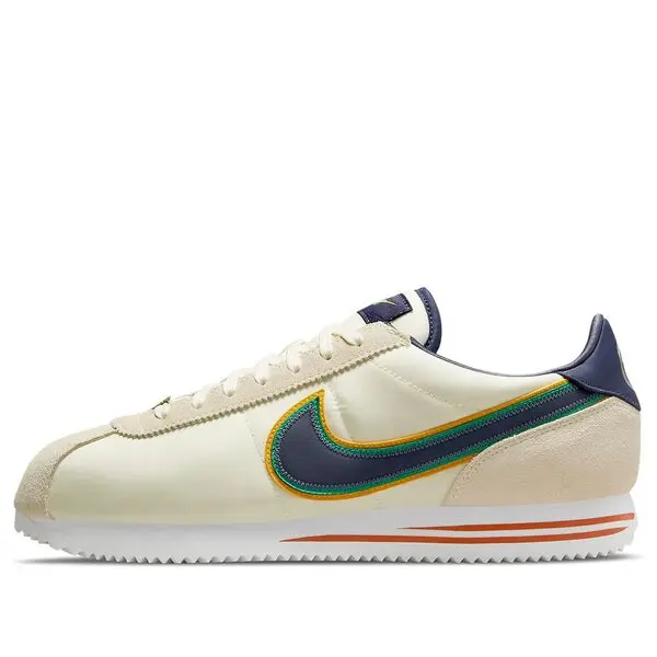 Nike Cortez Basic Premium Sneakers - Cream/white/blue