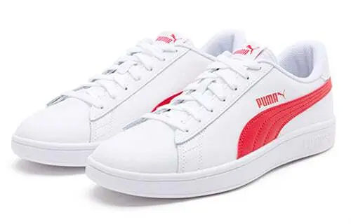 PUMA Smash V2 L Sneakers - White/red