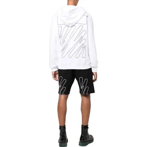 Off-White Logo Print Zip-up Hoodie