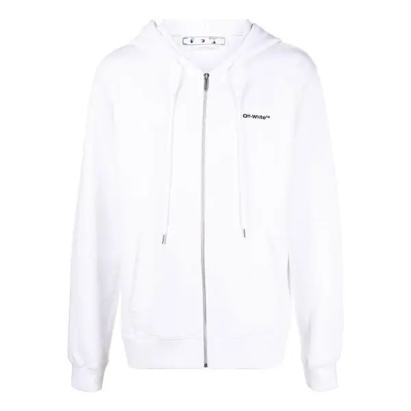 Off-White Logo Print Zip-up Hoodie - Default Colorway