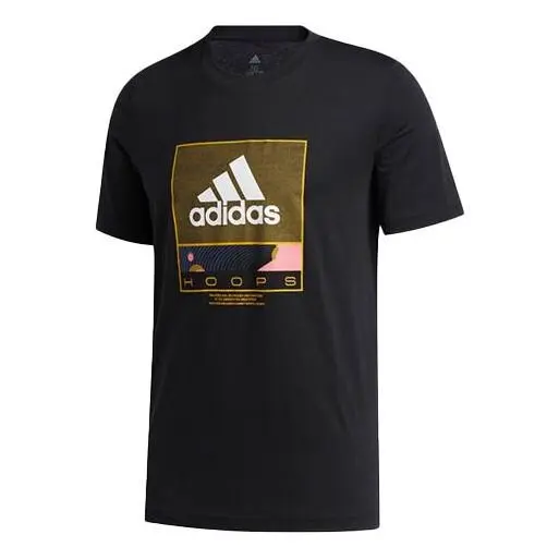 Adidas Basketball Sports Round Neck Short Sleeve - Black