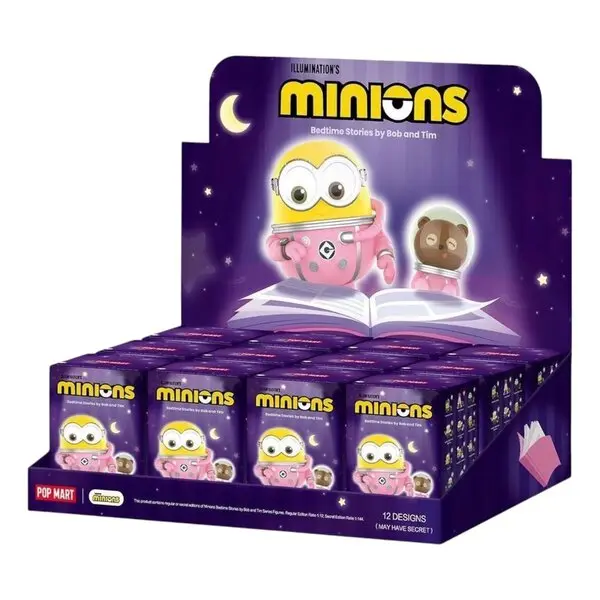 POP MART Minions Bedtime Stories Bob And Tim Figures Sealed Case - Multi-color