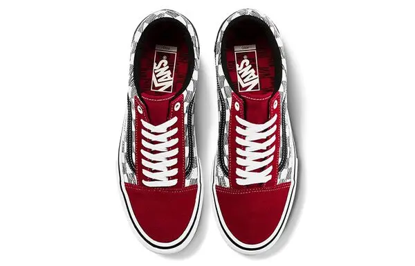 VANS Old Skool Low Top Sneakers - Red/black/white