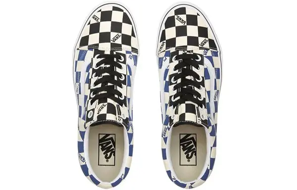VANS Old Skool Checked Lace-up Sneakers - Black/blue