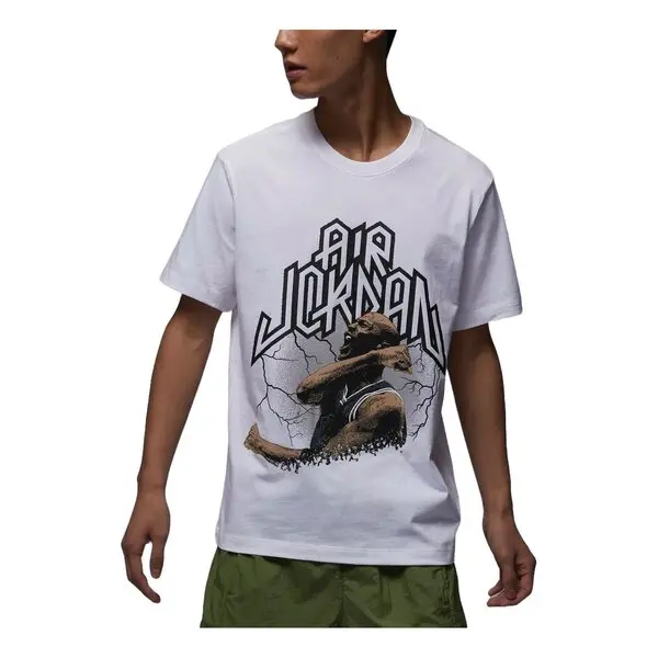JORDAN Sport Dri-fit Graphic T-shirt Asia Sizing 'white - White/black