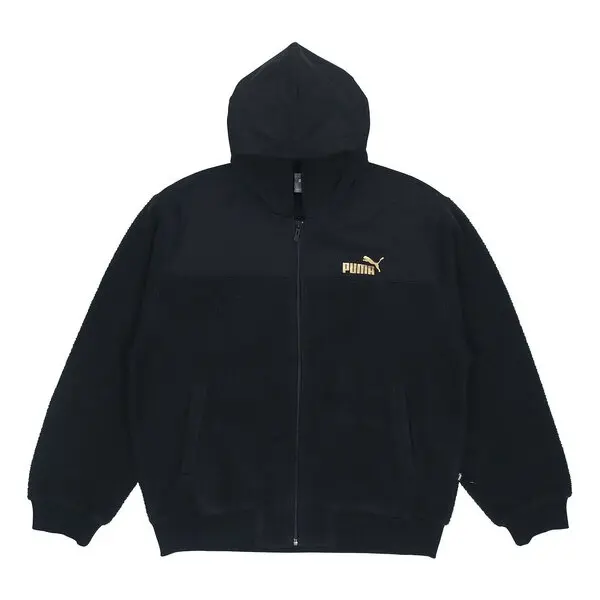 PUMA Lambswool Stay Warm Hooded Logo Jacket - Black