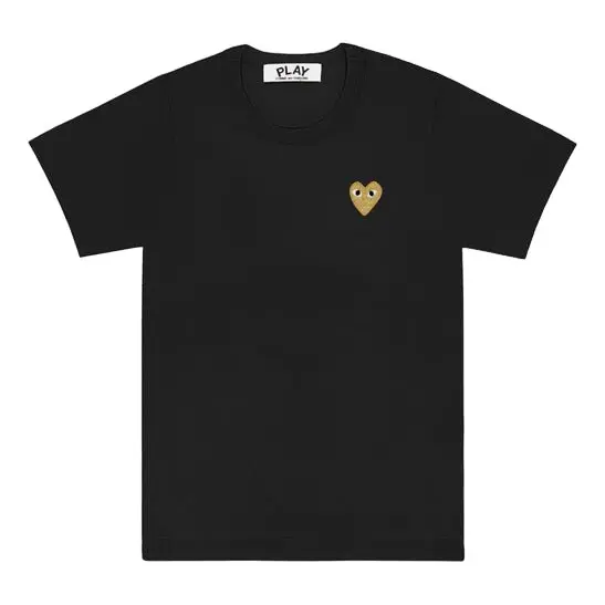 Play Comme Des Garcon Embroidered Heart T-shirt - Black