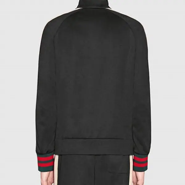 Gucci Technical Jersey Track Jacket With Stripe Detail - Black/red