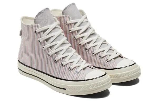 CONVERSE Chuck 70 Hi "pecan Stripes" High Top Sneakers - White/pink/purple