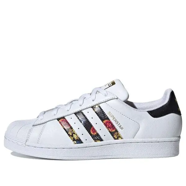 Adidas Superstar Sneakers With Floral Detailing - White