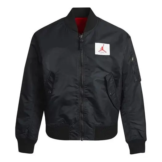 JORDAN Air Flight Logo Baseball Jacket - Black