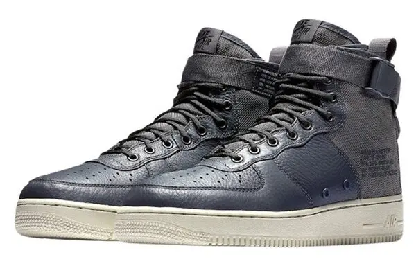 Nike Sf Air Force 1 Mid High Top Sneakers - Dark Grey/light Bone