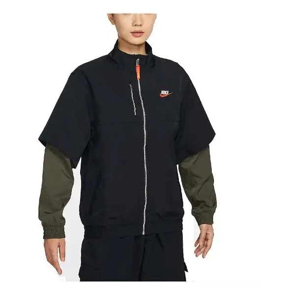 Nike City Utility Oversize Jacket 'black Orange - Black/orange