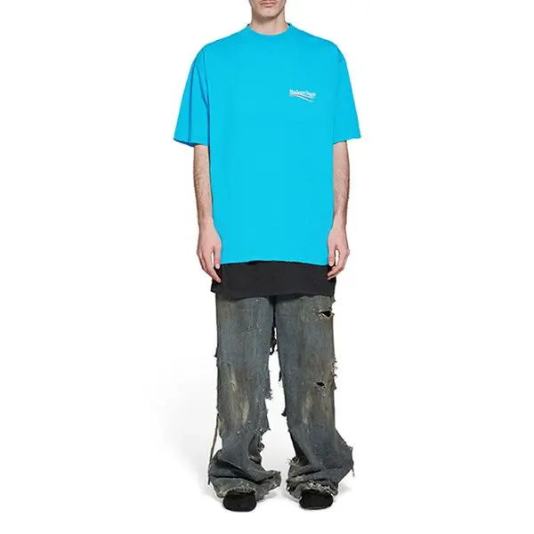Balenciaga Political Campaign T-shirt Large Fit - Blue Sky