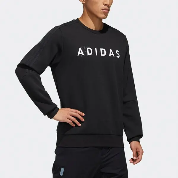 Adidas Logo Printing Sports Round Neck Pullover