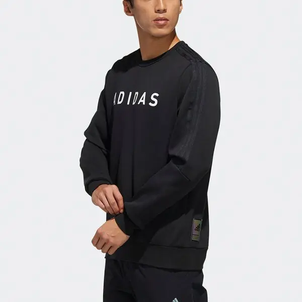Adidas Logo Printing Sports Round Neck Pullover