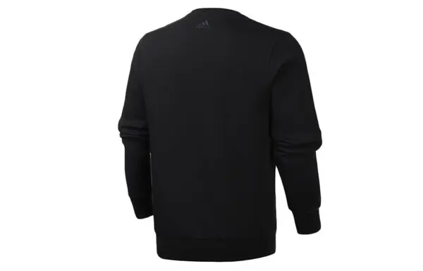 Adidas Logo Printing Sports Round Neck Pullover - Black