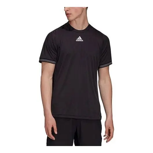 Adidas Flift Tee Pb Tennis Sports Slim Fit Round Neck Short Sleeve Black - Multi-color
