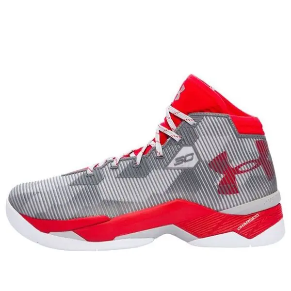 Under Armour Curry 2.5 High Top Sneakers - Grey/red/white