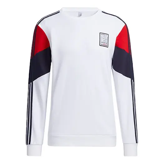Adidas Color Block Pullover With Graphic Detail - White