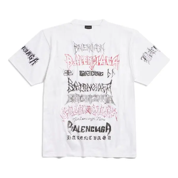 Balenciaga Diy Metal T-shirt 'white Black Red - White/black/red