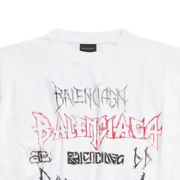 Balenciaga Diy Metal T-shirt 'white Black Red - White/black/red