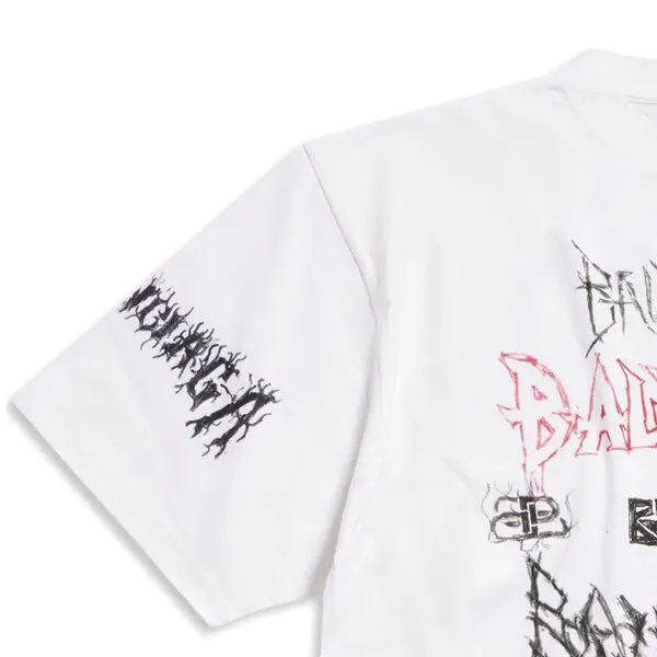 Balenciaga Diy Metal T-shirt 'white Black Red