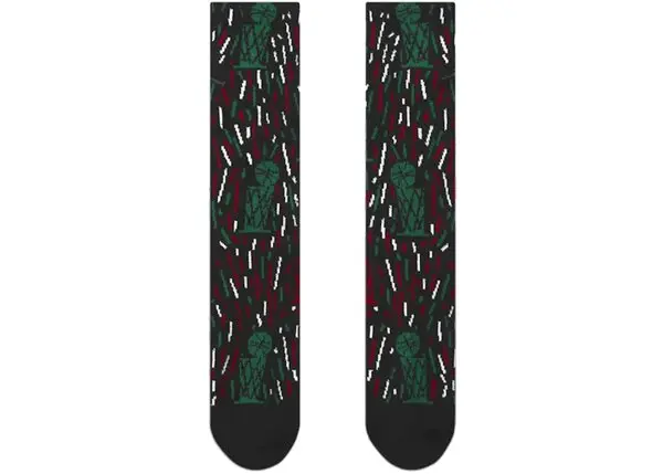 JORDAN X Nina Chanel Abney Crew Socks 'black Green Red