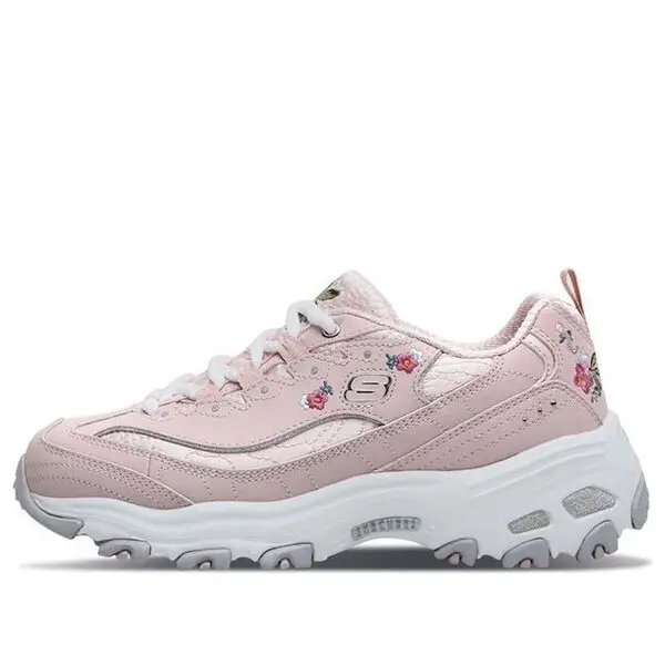 Sketchers D'lites 1.0 Embroidered Sneakers - Light Pink