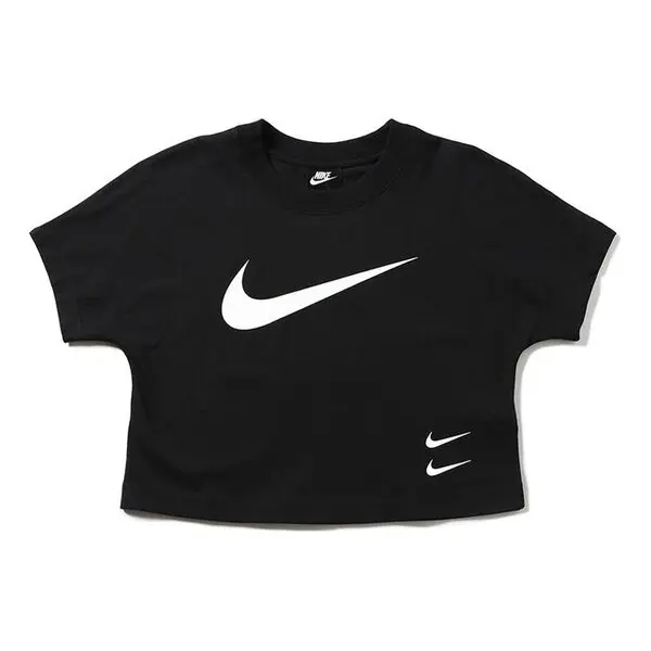 Nike Swoosh Cropped T-shirt - Black