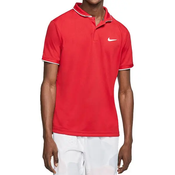 Nike Court Dri-fit Tennis Lapel Red White