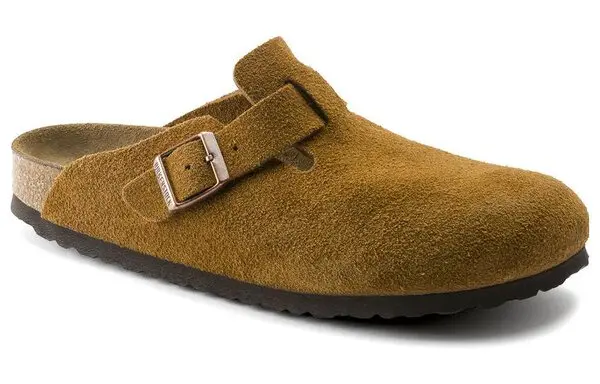 BIRKENSTOCK Boston Soft Footbed Suede Leather Clogs - Mink